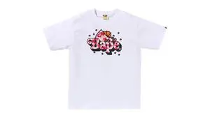 A BATHING APE Abc Sakura Camo Milo On Tee Shirt - White