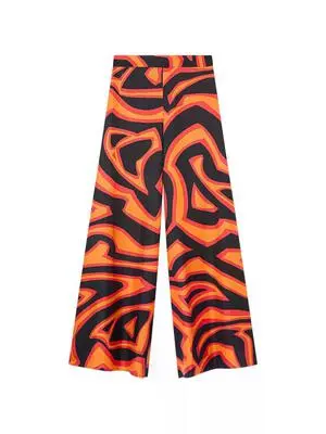 Emilio Pucci Labirinto Print Silk Palazzo Pants