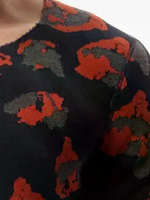 LANVIN Leopard Jacquard Raw-edge Sweater