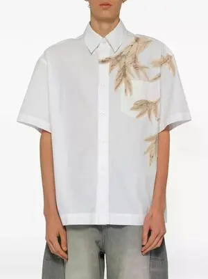 FENG CHEN WANG Bamboo-print Short-sleeve Shirt