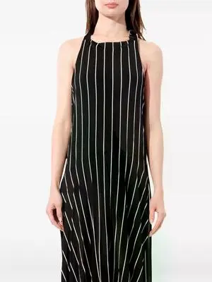 Balenciaga Pinstripe Halterneck Dress