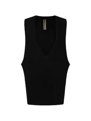 Rick Owens V-neck Tank Sweater - Black