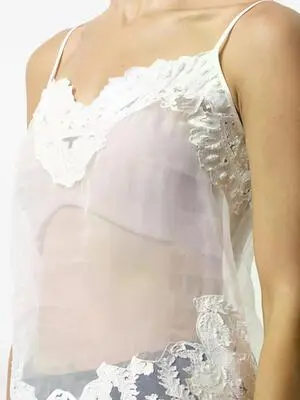 Givenchy Sheer Lace-trimmed V-neck Top