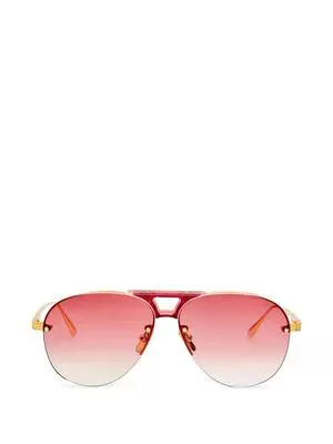 Linda Farrow Pilot Frame Sunglasses - Gold