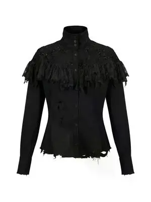 ALMAZ Western Ruffled Distressed Shirt