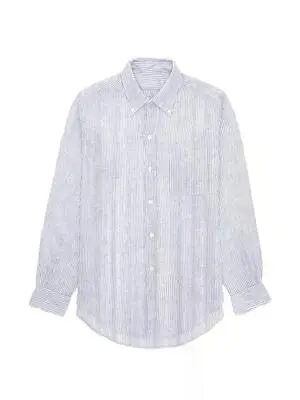 FORTELA King Striped Linen Shirt - Blue