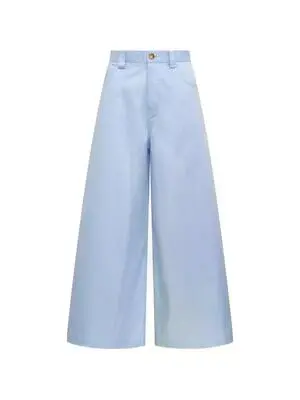 Malìparmi Contrast Stitch Wide-leg Trousers - Blue