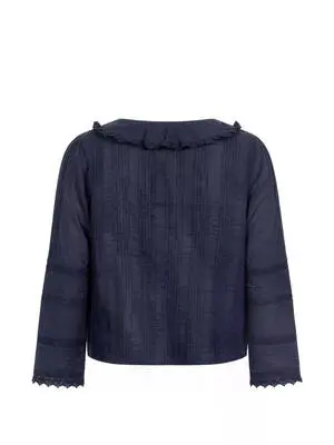 DÔEN Huguette Ruffled Pin-tucked Blouse