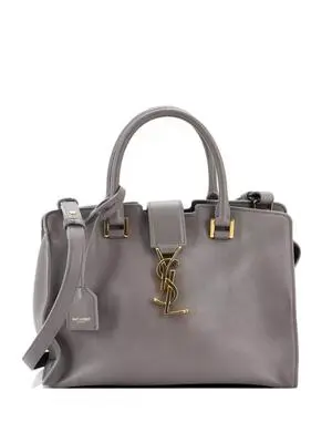 Saint Laurent Monogram Cabas Baby Satchel - Grey