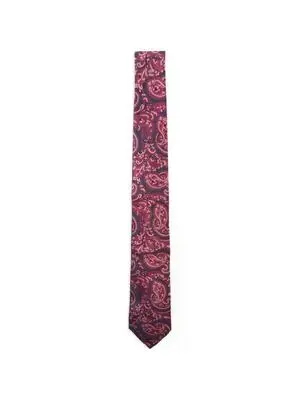 Etro Paisley Print Silk Tie - Blue