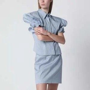 VIVIENNE WESTWOOD Dries Van Noten Striped Cotton Shirt With Wide Shoulders