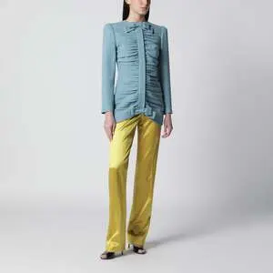 Valentino Garavani High-waisted Silk Blend Trousers - Yellow