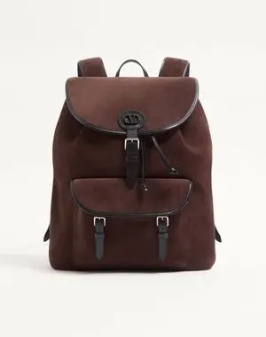 Valentino Garavani Antibes Suede Backpack - Ebony