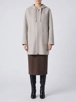 Max Mara Zip-up Hooded Coat