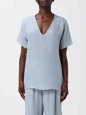 ALYSI Classic Silk Blouse - Blue