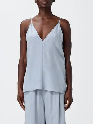 ALYSI Long Silk Vest - Blue