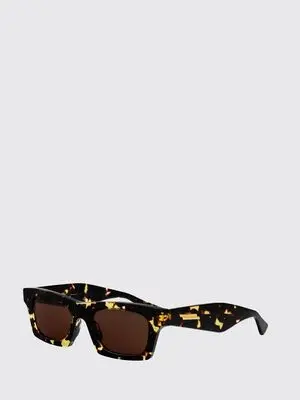 Bottega Veneta Rectangular Acetate Sunglasses With Applied Logo - Brown