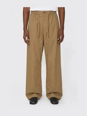 LEMAIRE Wide-leg Cotton Trousers With Drawstring Waist - Brown