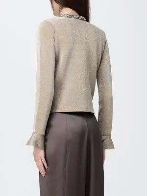 SELF-PORTRAIT Lurex Cardigan With Crystal Embellishments