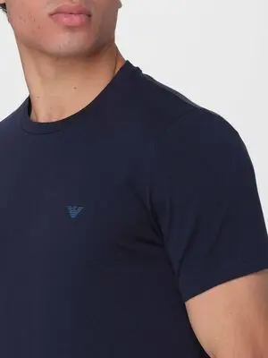 Emporio Armani Set Of 2 T-shirts In Cotton Jersey - Blue
