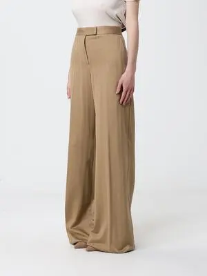 Max Mara Pinstriped Cotton Flared Trousers - Beige