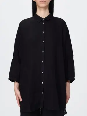 120% Lino Long Sleeve Linen Shirt - Black