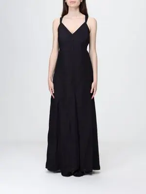 120% Lino Maxi Dress - Black