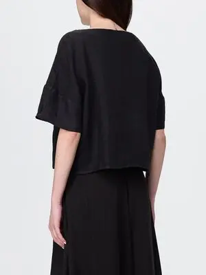 120% Lino Linen Blouse - Black