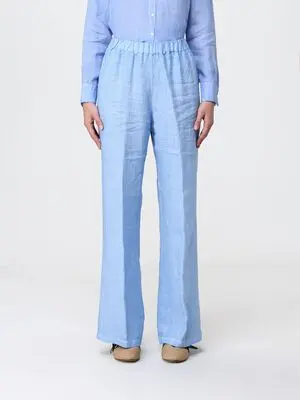 120% Lino Beige Linen Flared Trousers - Avion