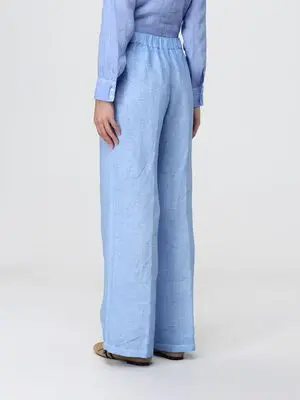 120% Lino Beige Linen Flared Trousers - Avion