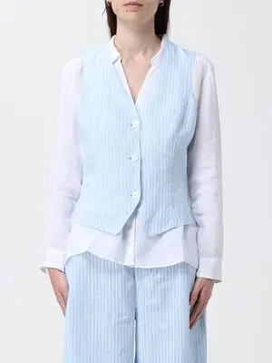 120% Lino Waistcoat - Gnawed Blue