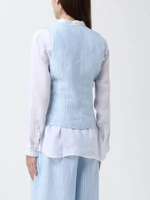 120% Lino Waistcoat - Gnawed Blue