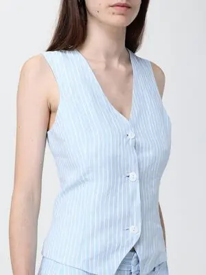 120% Lino Waistcoat - Gnawed Blue