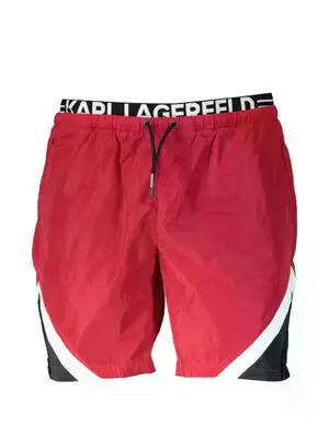 Karl Lagerfeld Logo Print Swim Shorts - Red