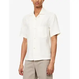 Eleventy Patch-pocket Short-sleeve Linen Shirt
