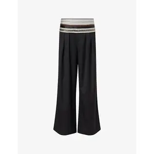 ABADIA Sadu Bead-embellished Wool-blend Trousers
