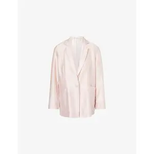 ABADIA Oversized Single-breasted Woven Blazer