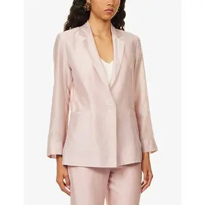 ABADIA Oversized Single-breasted Woven Blazer