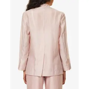 ABADIA Oversized Single-breasted Woven Blazer