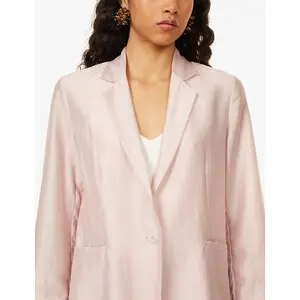 ABADIA Oversized Single-breasted Woven Blazer