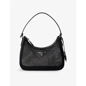 Prada Re-edition 2005 Mesh And Brushed Leather Top-handle Bag