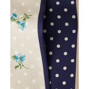 Prada Printed Twill Skinny Silk Scarf - Neutral
