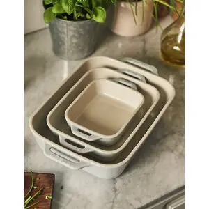 STAUB Rectangular Set Of Three Ceramic Gratin Dishes