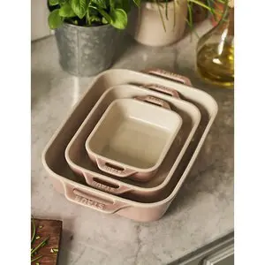 STAUB Rectangular Set Of Three Ceramic Gratin Dishes
