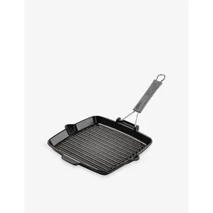 STAUB Square Cast-iron Grill Pan With Pouring Spout 24cm - Black