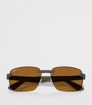 Ray-ban Rimless Rectangular Sunglasses - Brown