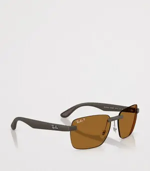 Ray-ban Rimless Rectangular Sunglasses - Brown