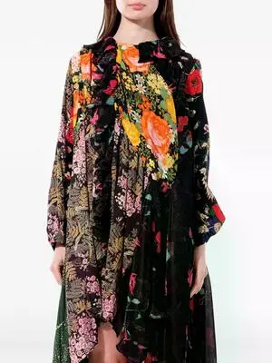 Balenciaga Floral Print Ruffled Dress