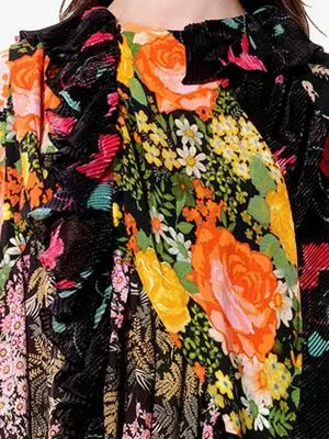 Balenciaga Floral Print Ruffled Dress