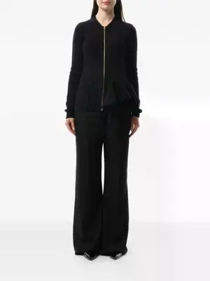LANVIN Ruffled-trim Zip-up Cardigan